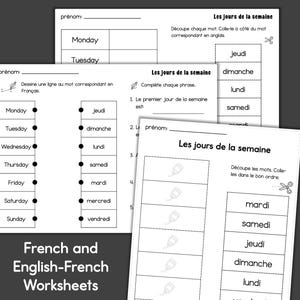Les Jours De La Semaine FRENCH Days of the Week Posters and Worksheets ...