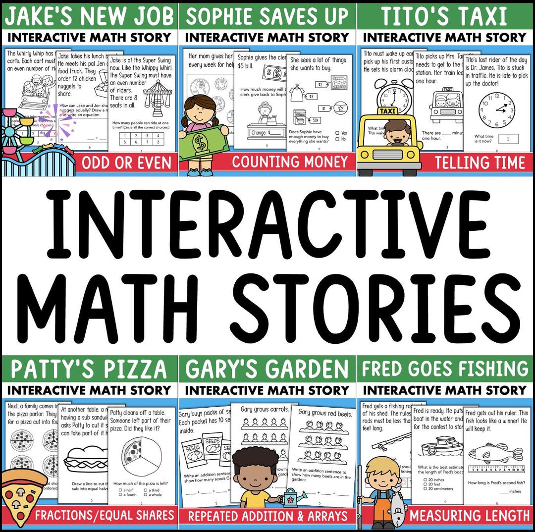 Math Stories Interactive Booklets 2nd Grade Homeschool Printable ...