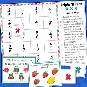 Fractions 5 Printable Math Games for 2 Players Learn at Home Homeschool ...