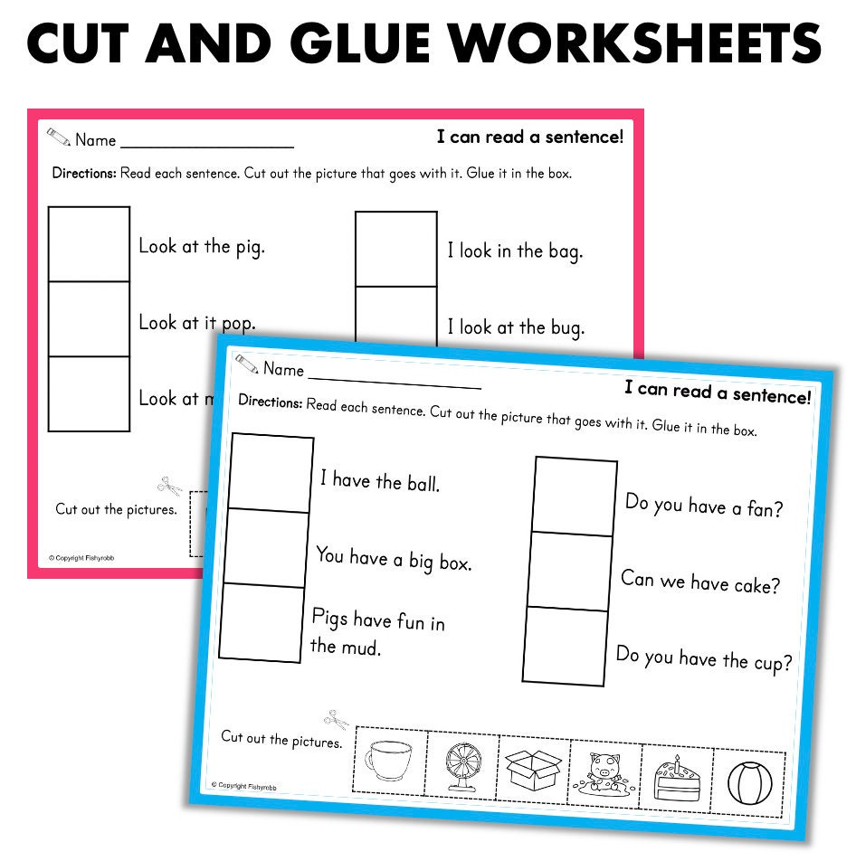 Kindergarten Learn to Read Sight Words Decodable Sentences Worksheets ...