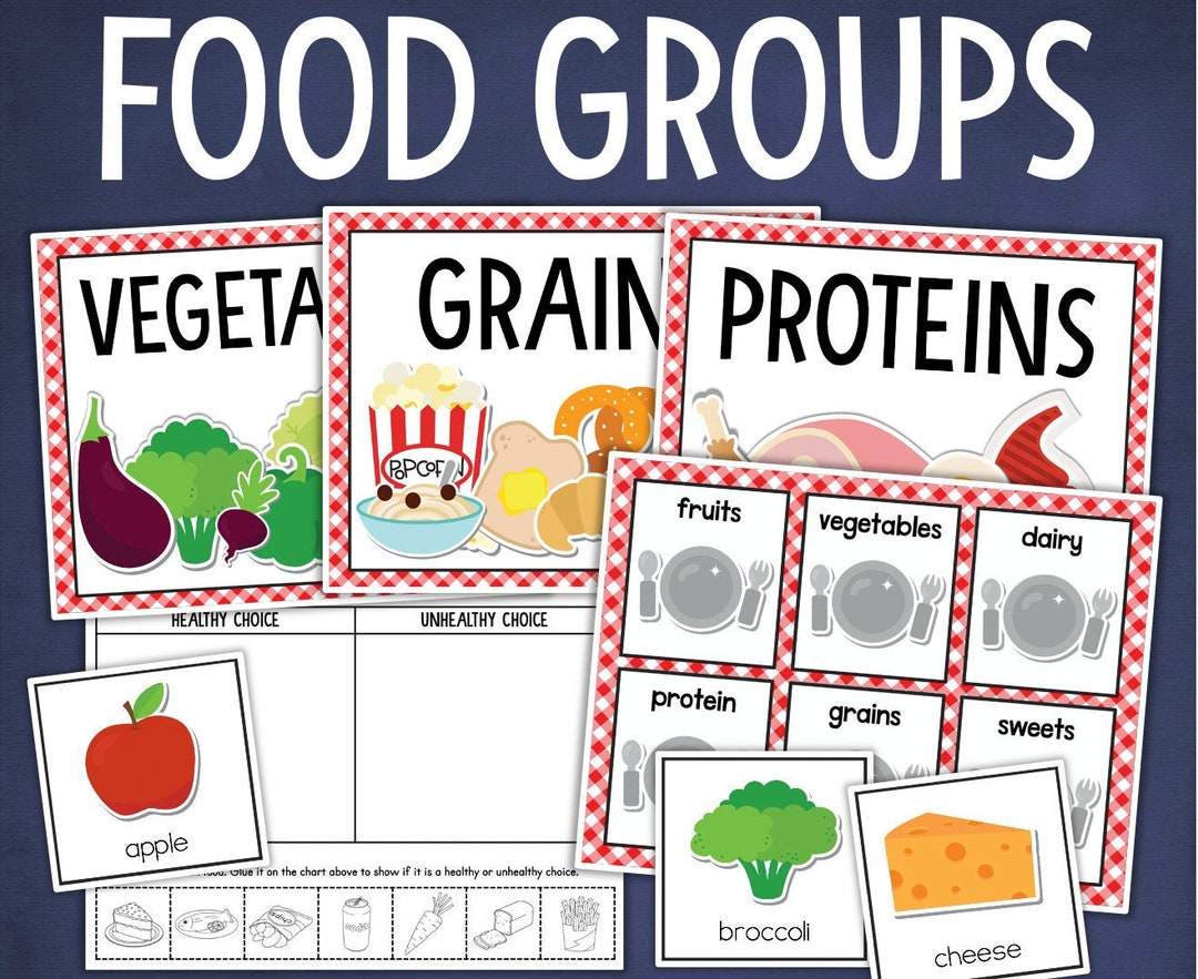 Food Groups Healthy Foods Activity Game Worksheet Kindergarten - Etsy