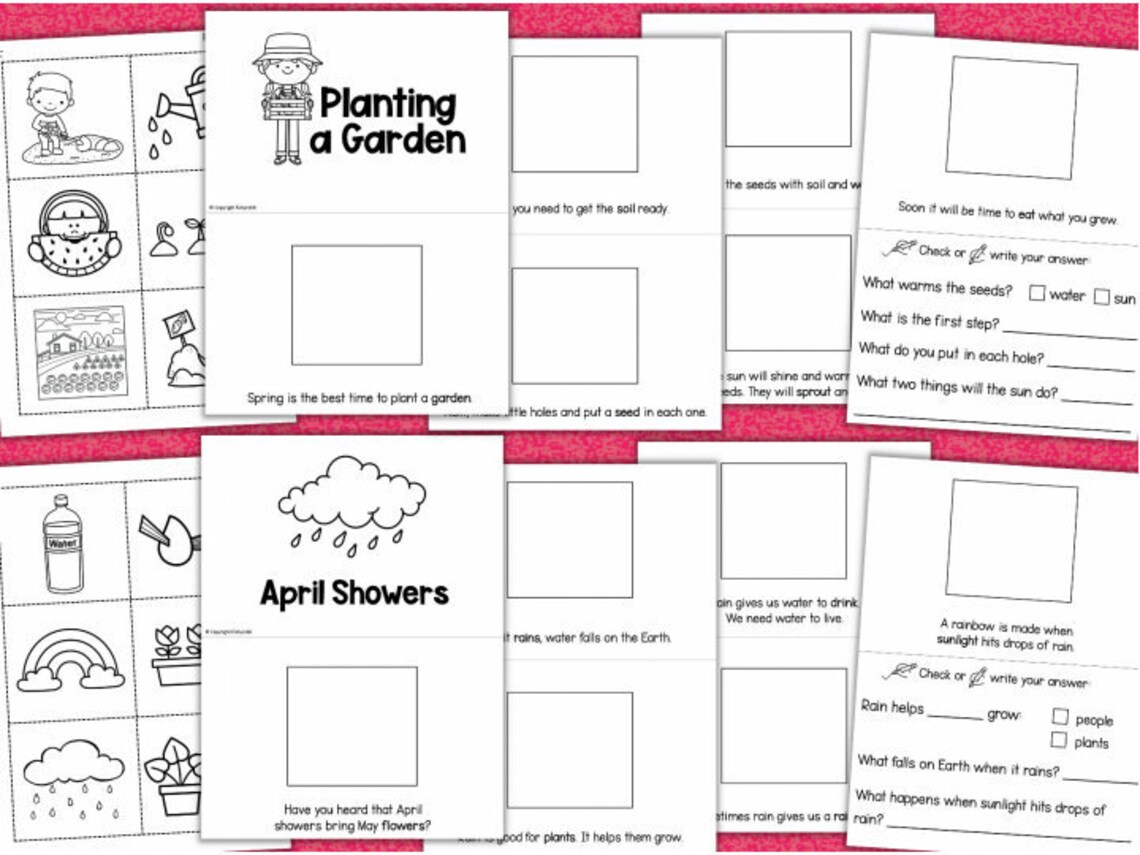SPRING Printable Books for Beginning Readers Sight Words - Etsy