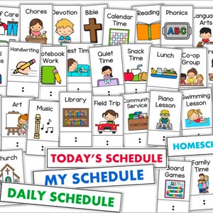 HOMESCHOOL Daily Visual Schedule Cards Printable Instant Download - Etsy