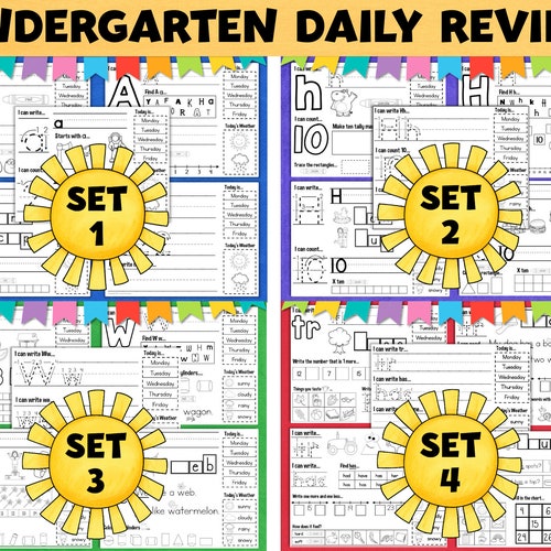 Kindergarten Daily Practice Worksheets FULL YEAR Phonics - Etsy