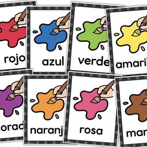 Los Colores SPANISH Color Posters Bilingual Spanish Classroom Decor - Etsy