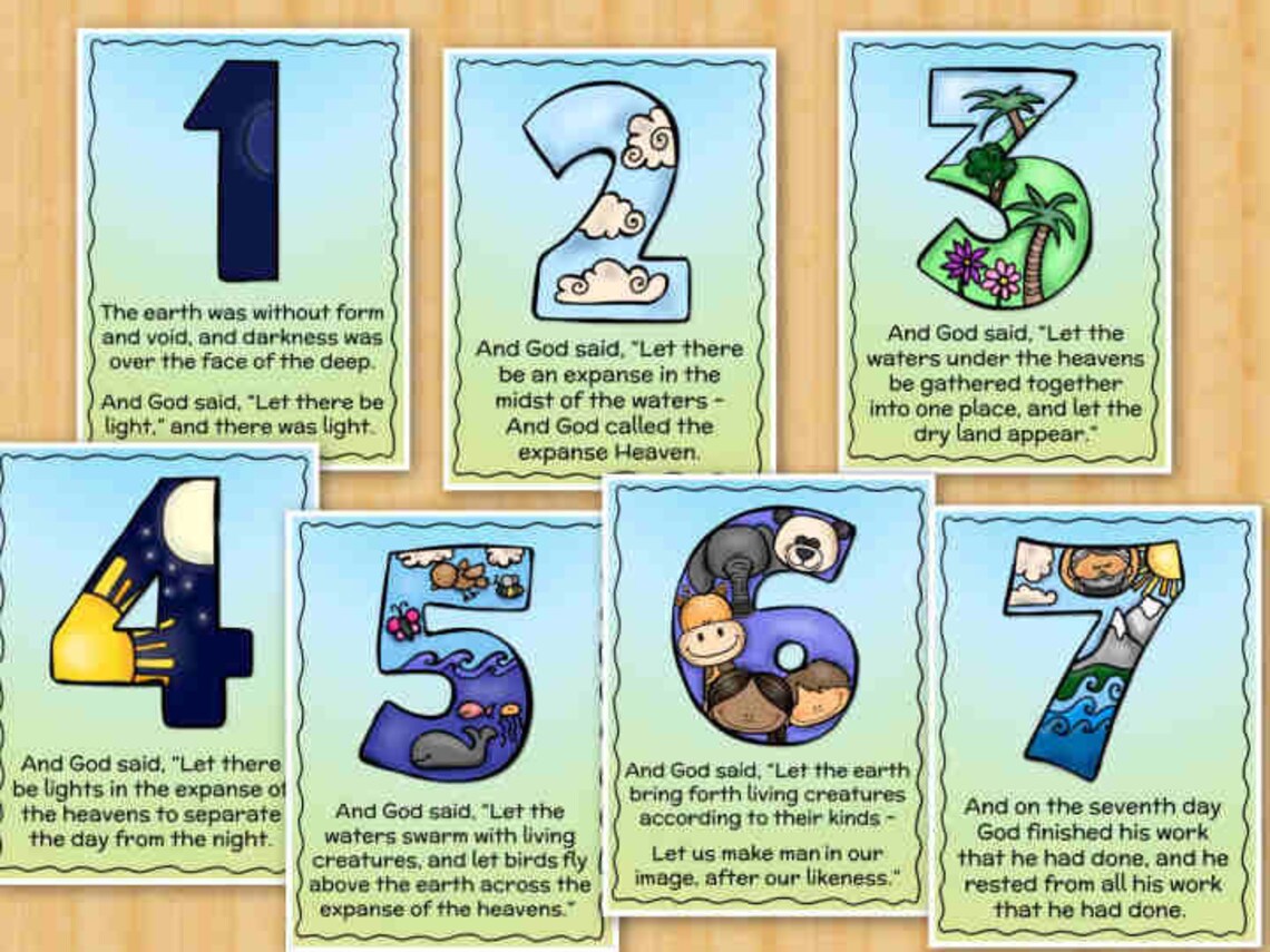 7 Days of Creation Story Activities Posters Worksheets Book - Etsy