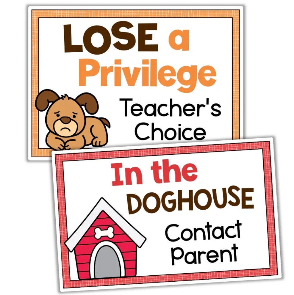 Dog Puppy Theme Behavior Clip Chart Kindergarten First Second Grade for ...