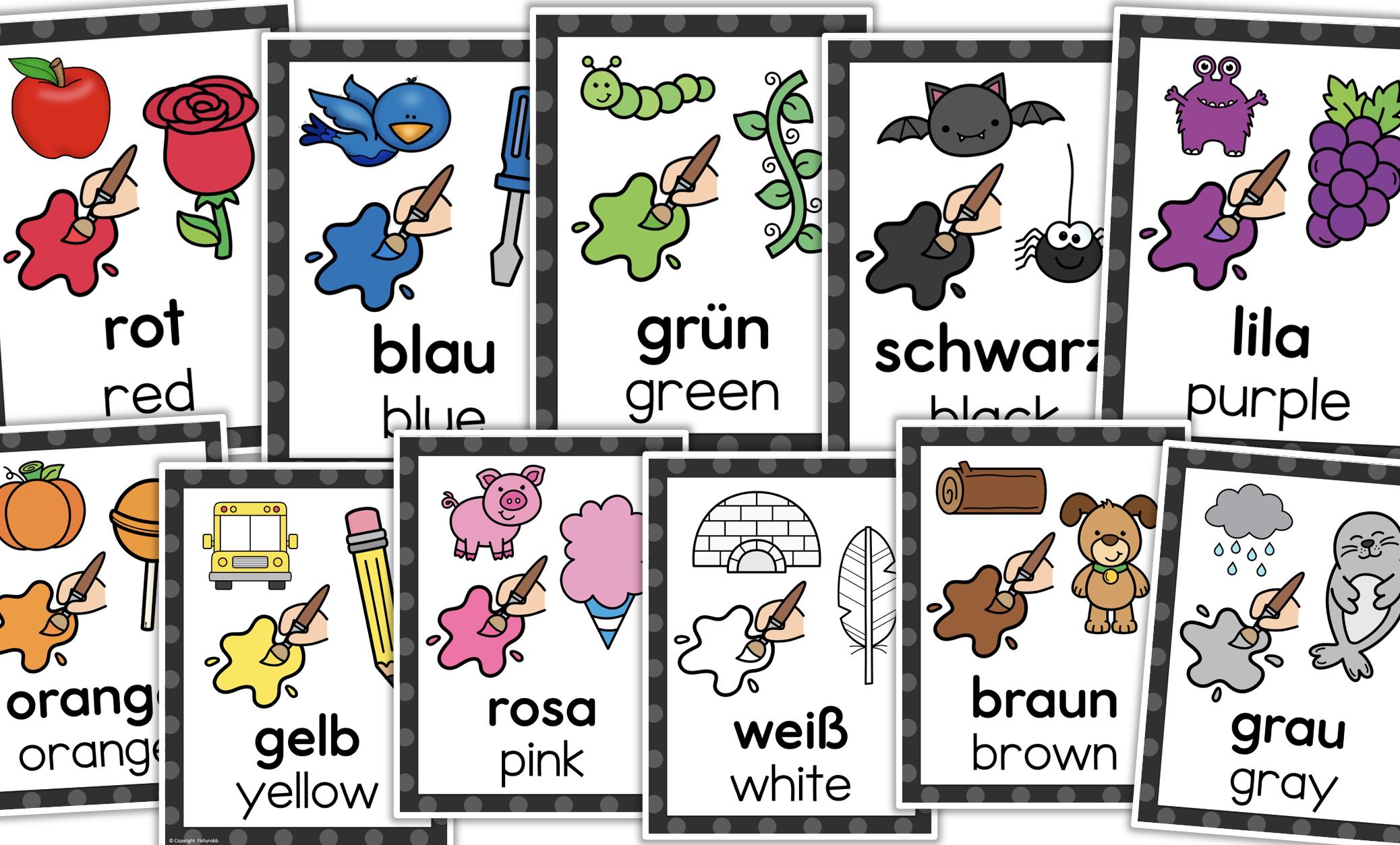 Die Farben GERMAN Color Posters Bilingual German Classroom Decor - Etsy