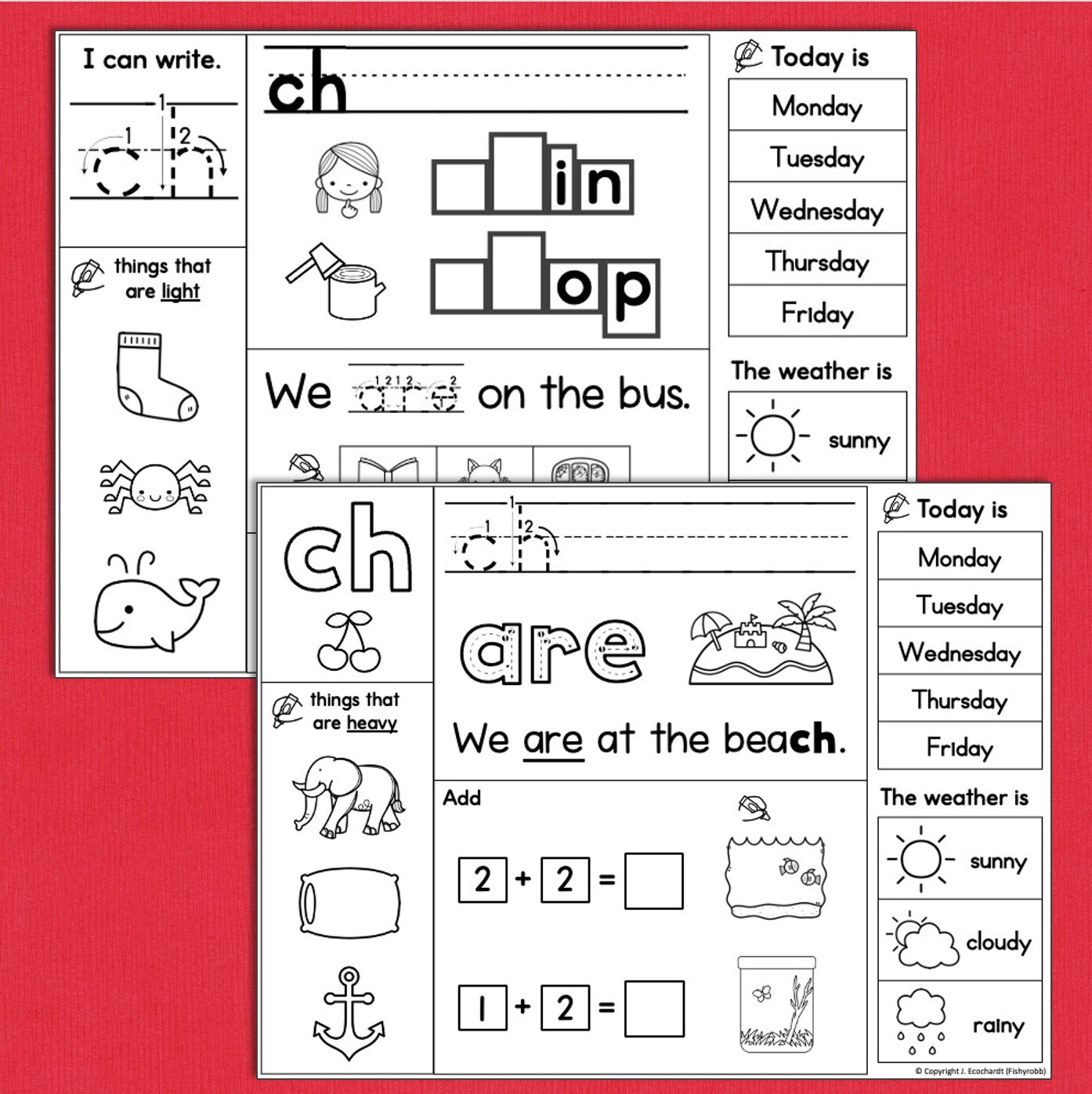 Kindergarten Daily Reading and Math Practice Worksheets Sight Words ...