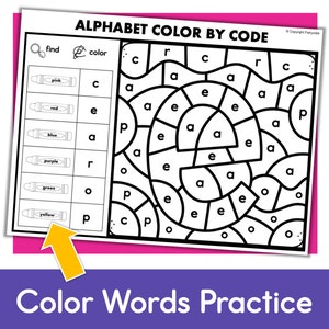 Kindergarten Alphabet Letters Color by Code Worksheets ABC Printables ...