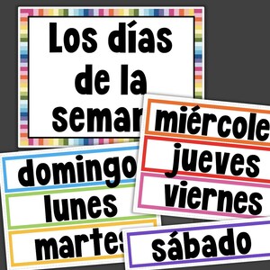 Días De La Semana SPANISH Days of the Week Posters and Worksheets ...