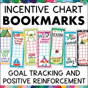 Reading Incentive Chart Bookmarks for Kids Classroom Homeschool Rewards ...