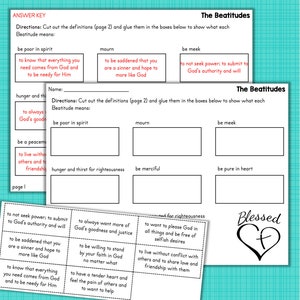 The Beatitudes Bulletin Board Set Posters & Worksheets Christian ...