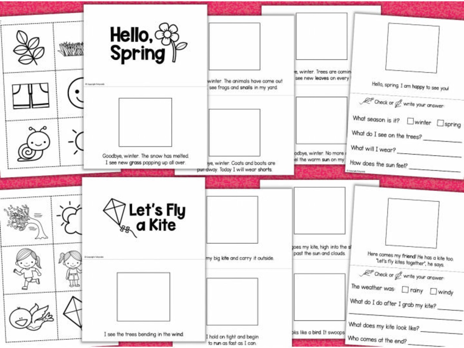 SPRING Printable Books for Beginning Readers Sight Words - Etsy