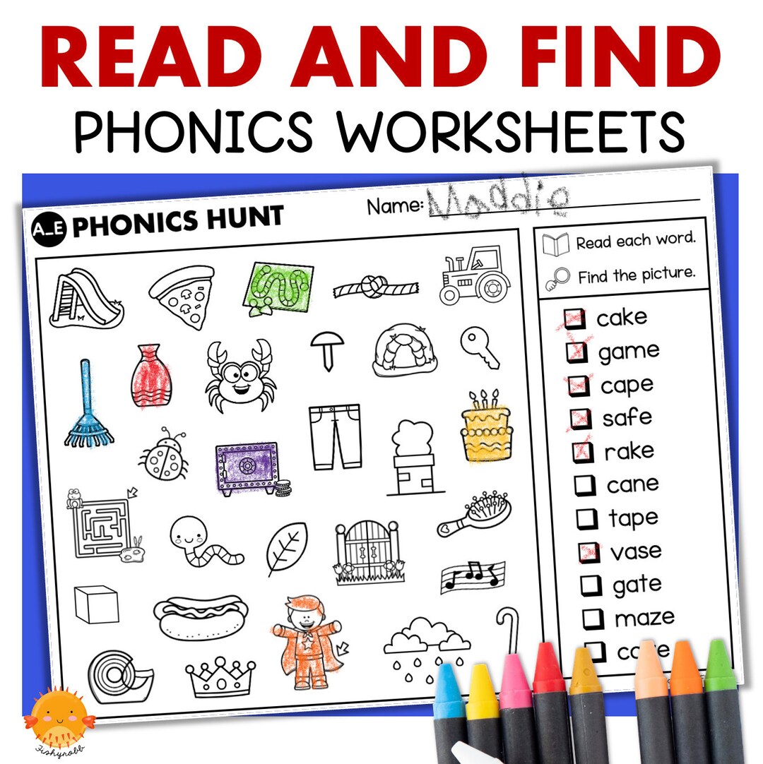 Phonics Read and Find Picture Hunt Worksheets 1st Grade 2nd Grade ...