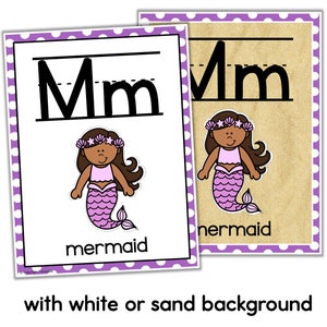 Printable BEACH Theme ABC Alphabet Posters Letters A to Z Classroom ...