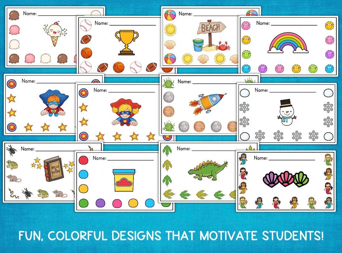 Punch Cards for Kids Behavior Management, Rewards, Goal Setting ...