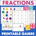 Fractions 5 Printable Math Games for 2 Players Learn at Home Homeschool ...