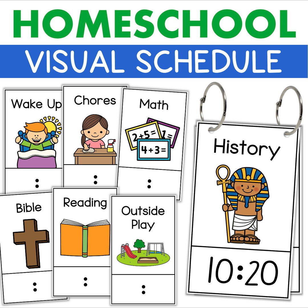 HOMESCHOOL Daily Visual Schedule Cards Printable Instant Download - Etsy