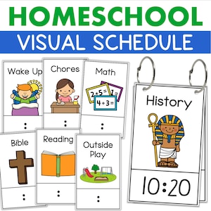 HOMESCHOOL Daily Visual Schedule Cards Printable Instant Download - Etsy