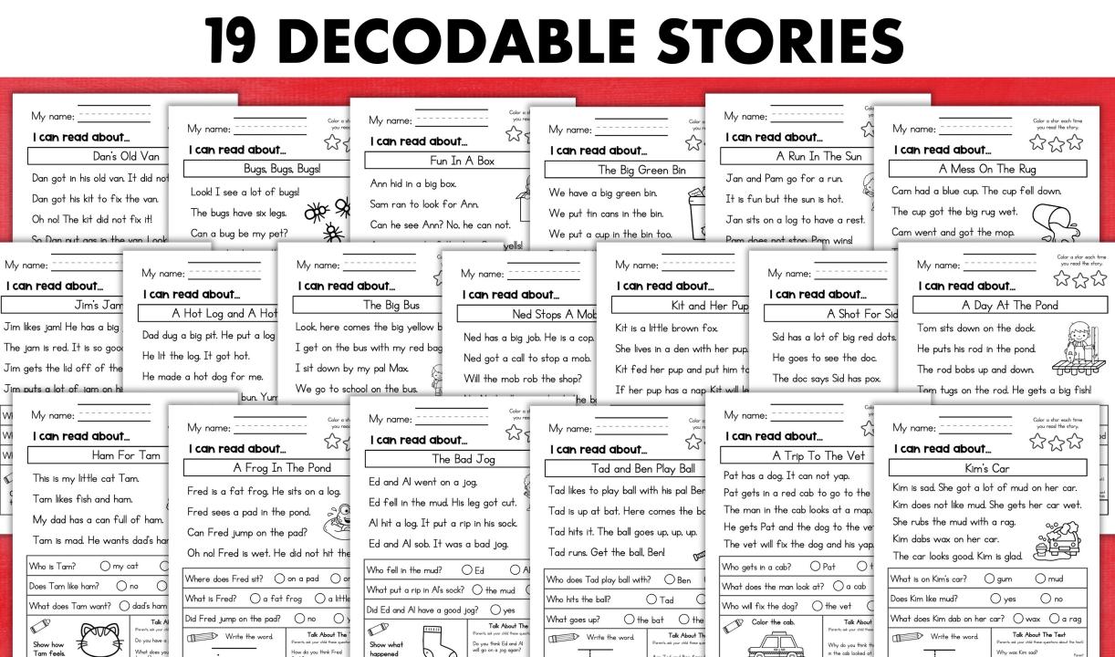 Kindergarten at Home Reading Worksheets - Sight Word Stories and ...