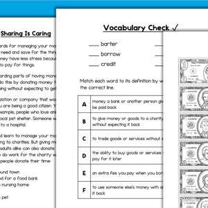 Learning About Money Financial Literacy 2nd 3rd Grade Printable ...