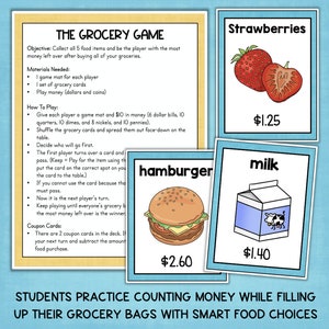 Counting Money Grocery Shopping Game Classroom or Homeschool Math ...