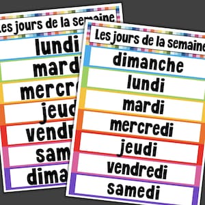 Les Jours De La Semaine FRENCH Days of the Week Posters and Worksheets ...