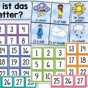 GERMAN Calendar Kit Months Days Seasons Weather Date Cards Set Der ...