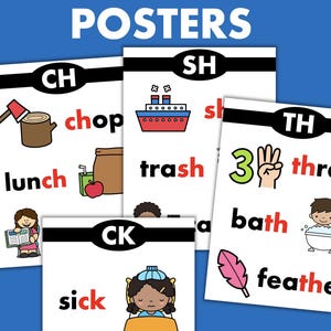 Kindergarten 1st Grade Phonics Learn to Read Digraphs Worksheets Game ...