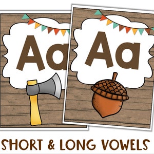 Printable CAMPING Theme ABC Alphabet Posters & Word Wall Letters A to Z ...