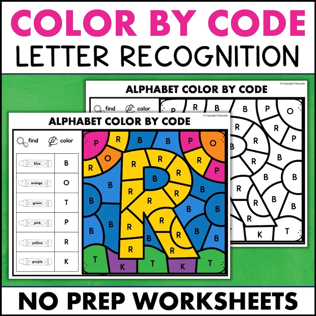 Kindergarten Alphabet Letters Color by Code Worksheets ABC Printables ...