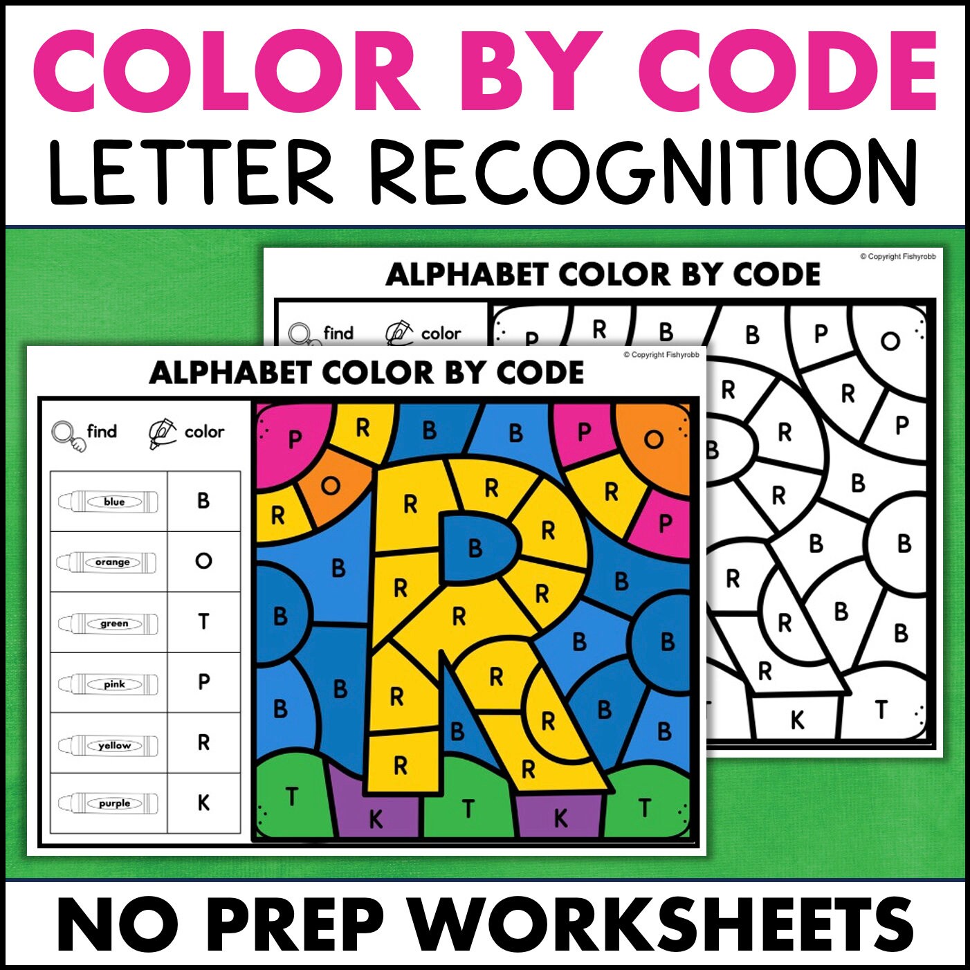 Kindergarten Alphabet Letters Color by Code Worksheets ABC Printables ...