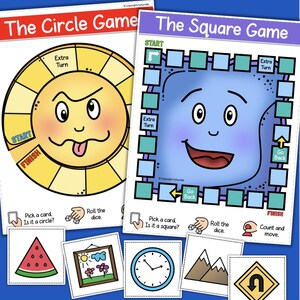 Learning Shapes Printable Games and Worksheets Prek Kindergarten - Etsy