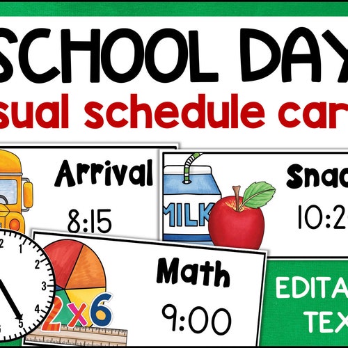 EDITABLE Classroom Daily Schedule Cards & Clocks Back to - Etsy