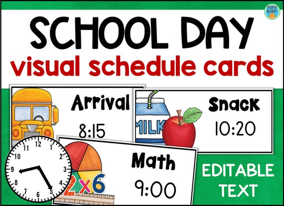 EDITABLE Classroom Daily Schedule Cards & Clocks Back to - Etsy