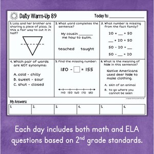 2nd Grade Reading and Math Skills Practice Printable Worksheets ...