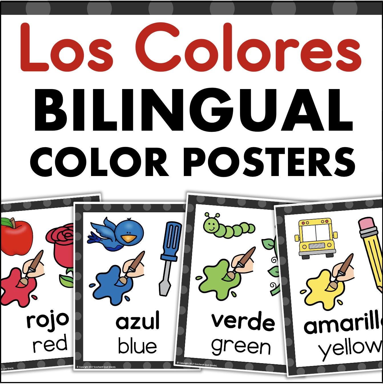 Los Colores SPANISH Color Posters Bilingual Spanish Classroom Decor - Etsy