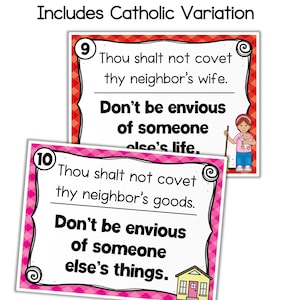 The Ten Commandments Printable Posters Christian Classroom Homeschool ...