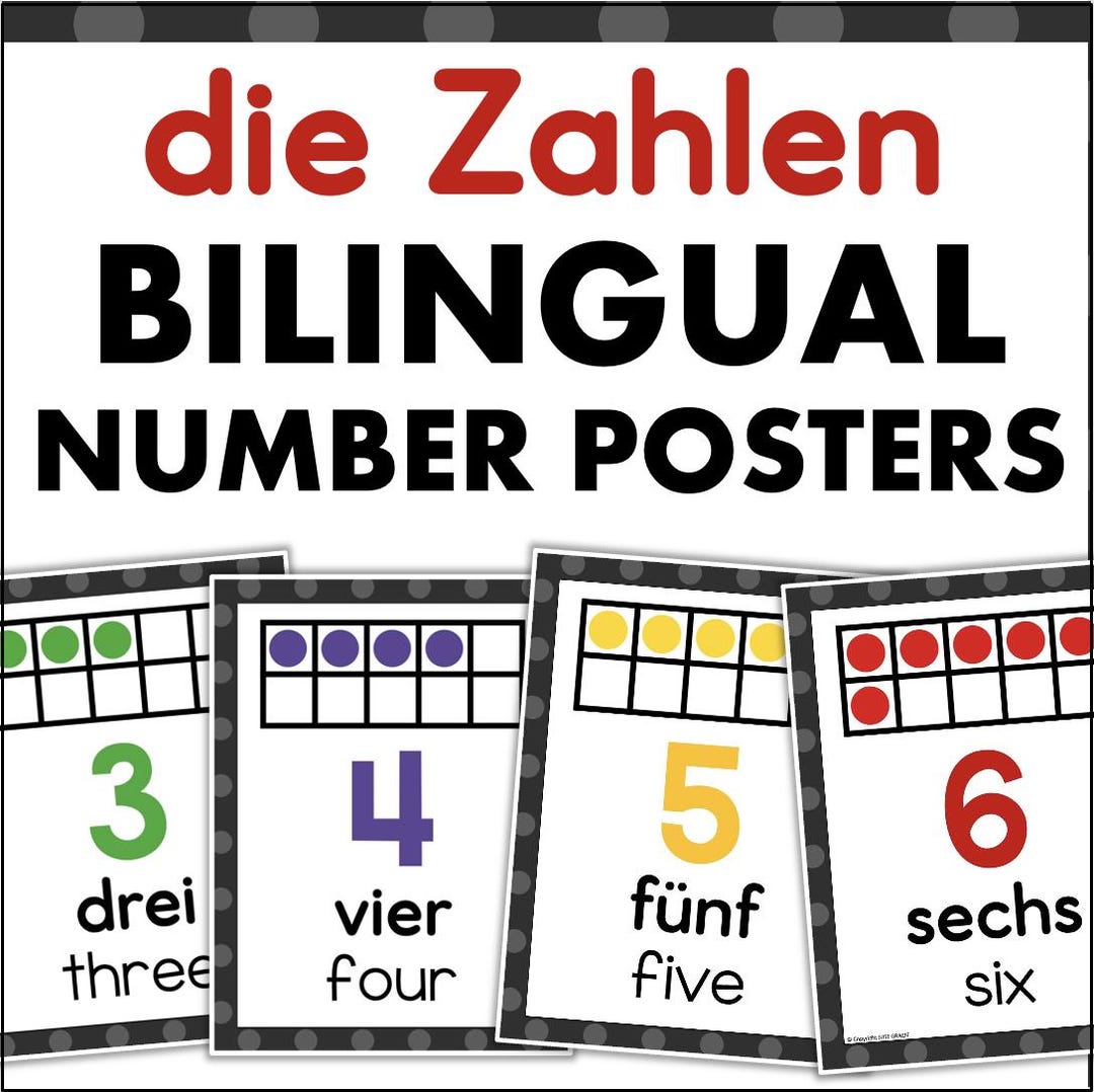 Die Zahlen GERMAN Number Posters 0-20 Bilingual German Classroom Decor ...