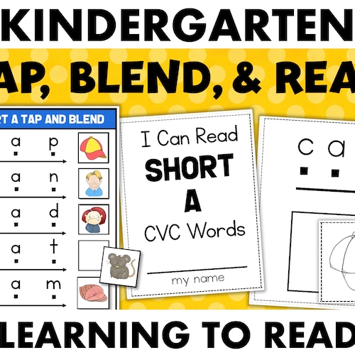 Learn to Read CVC Words Phonics Activities Kindergarten - Etsy