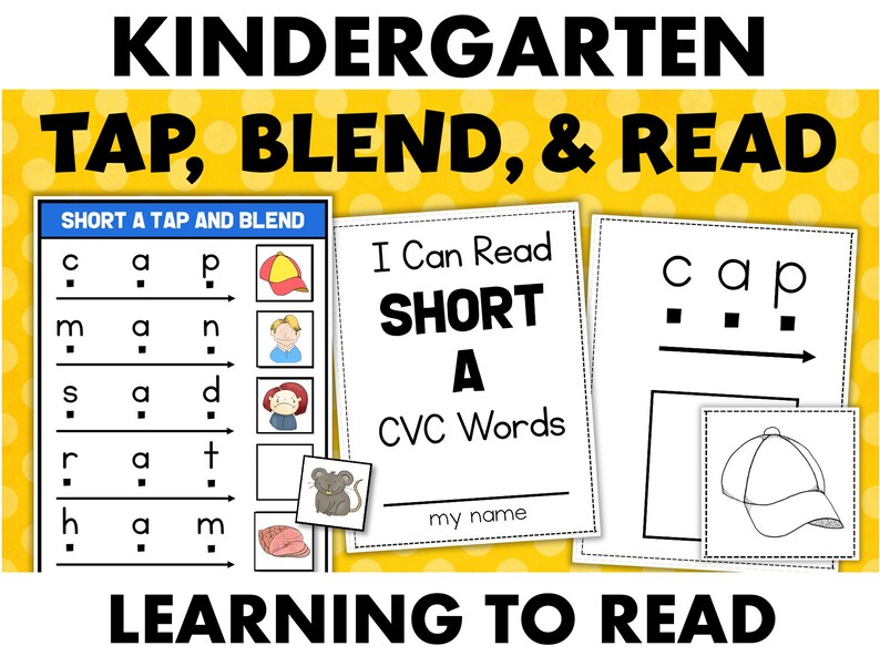 Learn to Read CVC Words Phonics Activities Kindergarten - Etsy