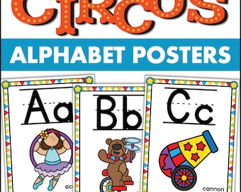Printable Jungle Safari Theme ABC Alphabet Posters Letters A to Z Wild ...