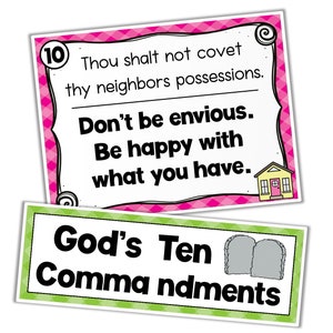 The Ten Commandments Printable Posters Christian Classroom Homeschool ...