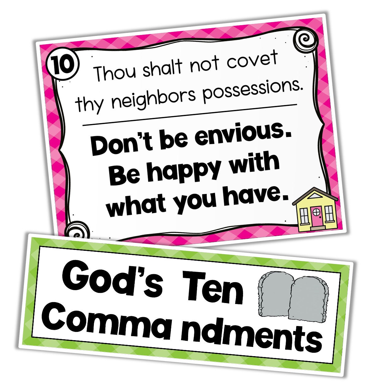 The Ten Commandments Printable Posters Christian Classroom Homeschool ...