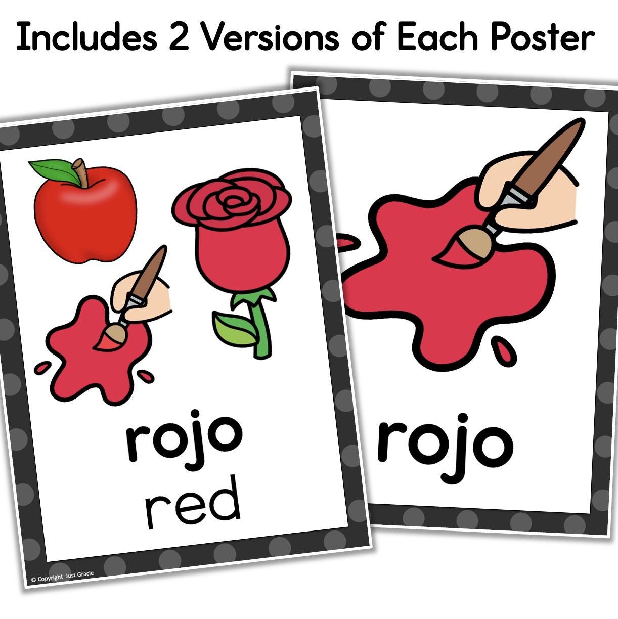 Los Colores SPANISH Color Posters Bilingual Spanish Classroom Decor - Etsy