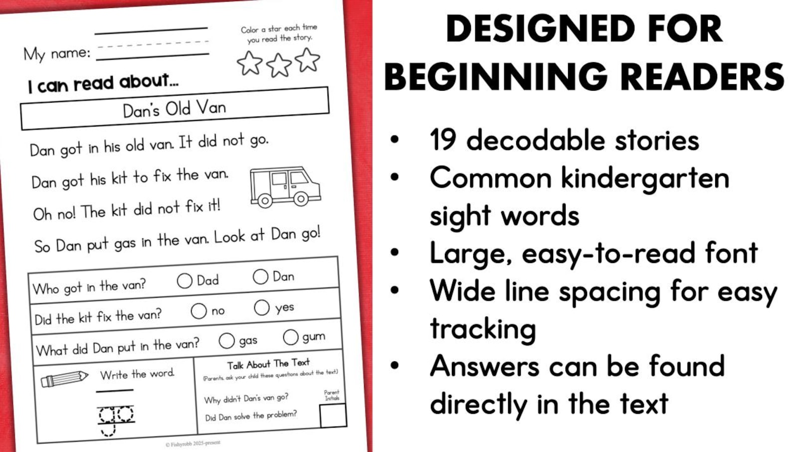 Kindergarten at Home Reading Worksheets - Sight Word Stories and ...