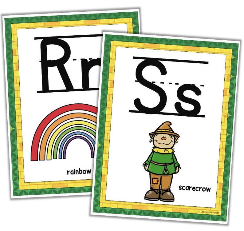 Printable Wizard of Oz Theme Alphabet Posters Letters A to Z Classroom ...