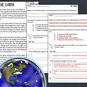 SOLAR SYSTEM Sun Planets Reading Worksheets Passages With Comprehension ...