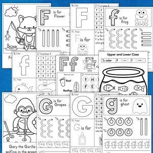 Alphabet Letters Printable Worksheets A to Z Letter Sounds Learn to ...